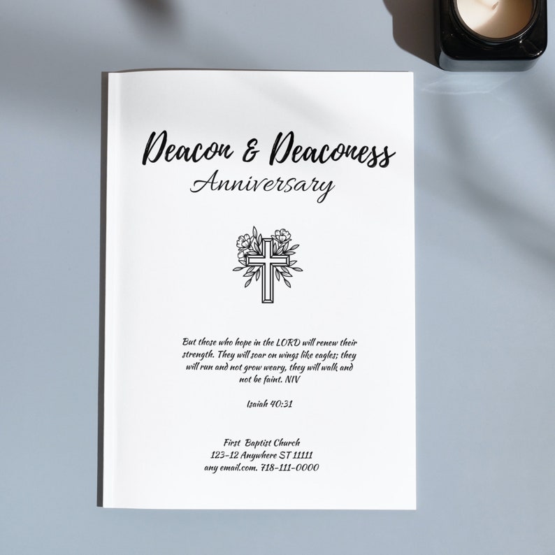 Church Anniversary Program Template (white & Black) | 11 X 8.5 | CANVA ...