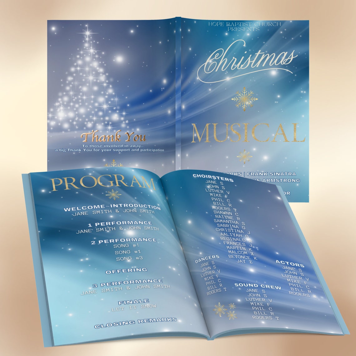 Christmas Musical Event Program Template | Christmas Play | Edit on ...