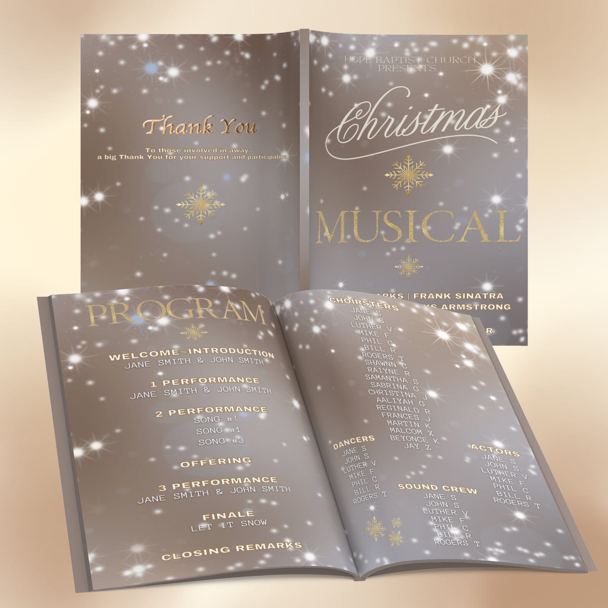 Christmas Musical Event Program Template | Christmas Play | Edit on ...