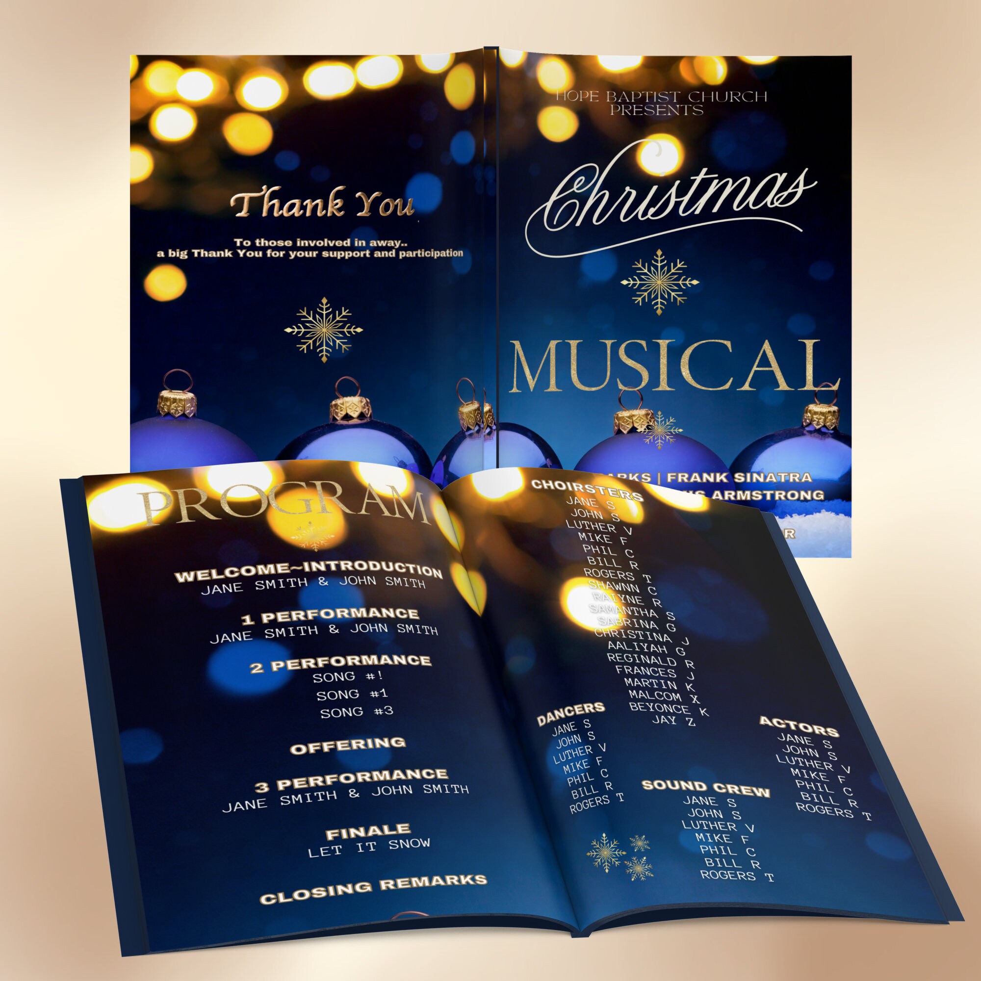 Christmas Musical Event Program Template | Christmas Play | Edit on ...