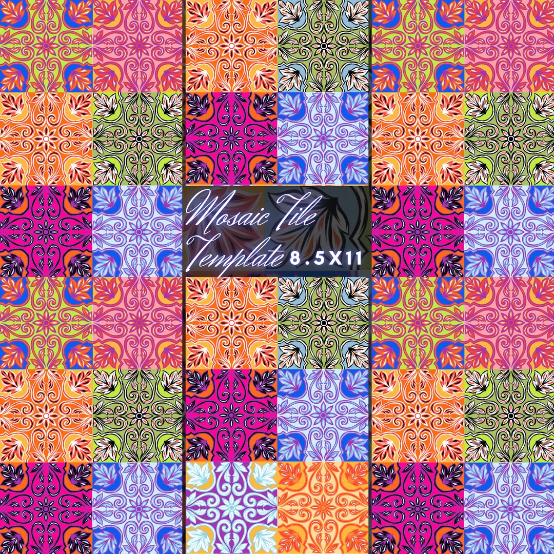 Printable Mosaic Moroccan Tiles Template | DIY Color Change in CANVA ...