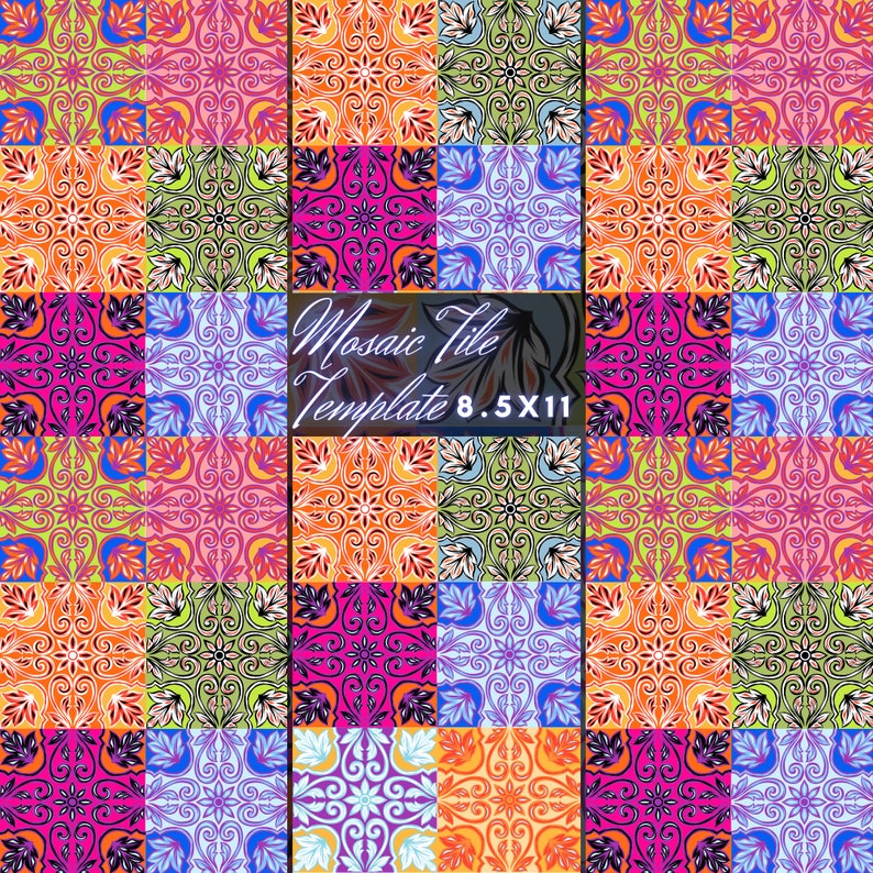 Printable Mosaic Moroccan Tiles Template | DIY Color Change in CANVA ...