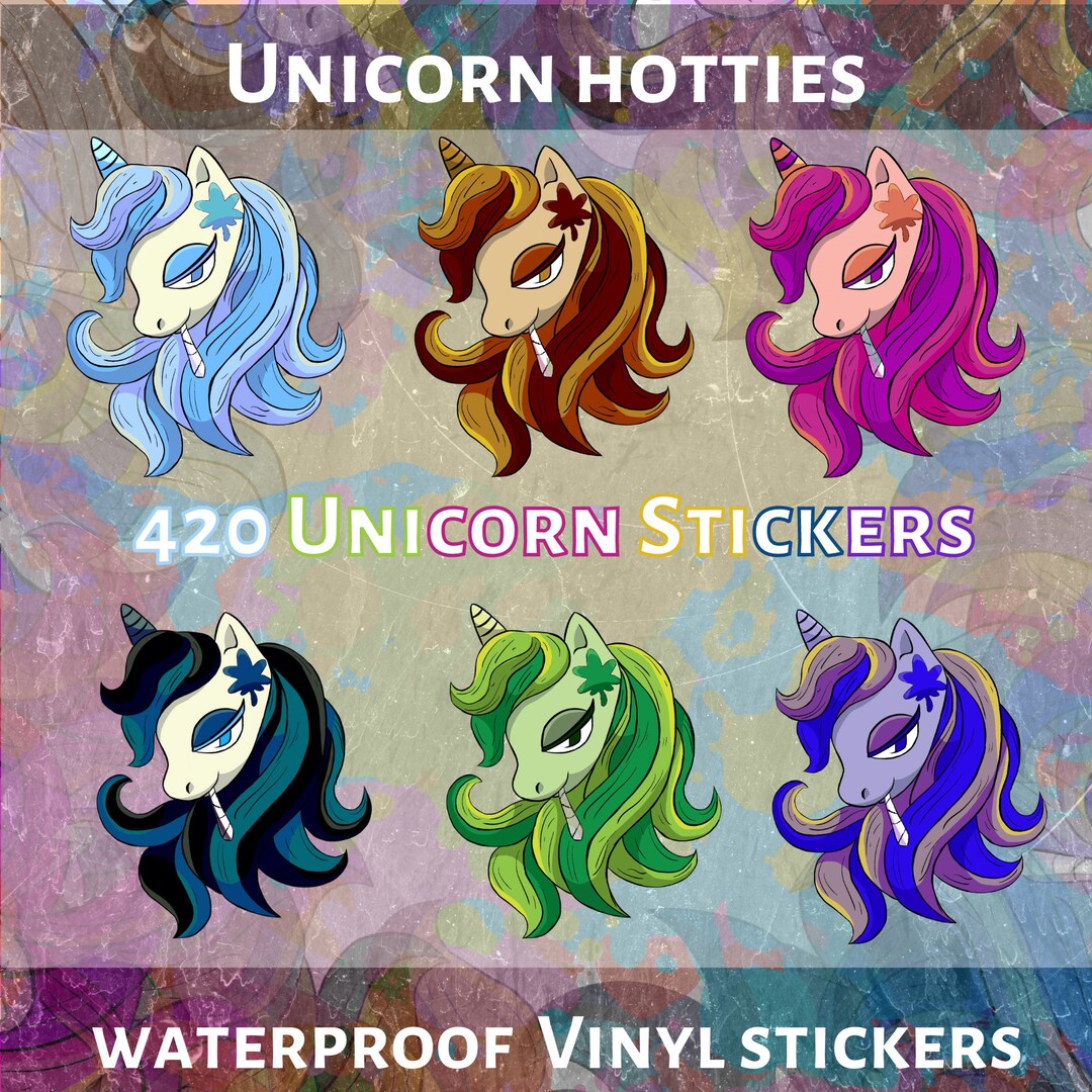 Unicorn Hotties Sticker Pack Stoner Girl 420 Blaze - Etsy
