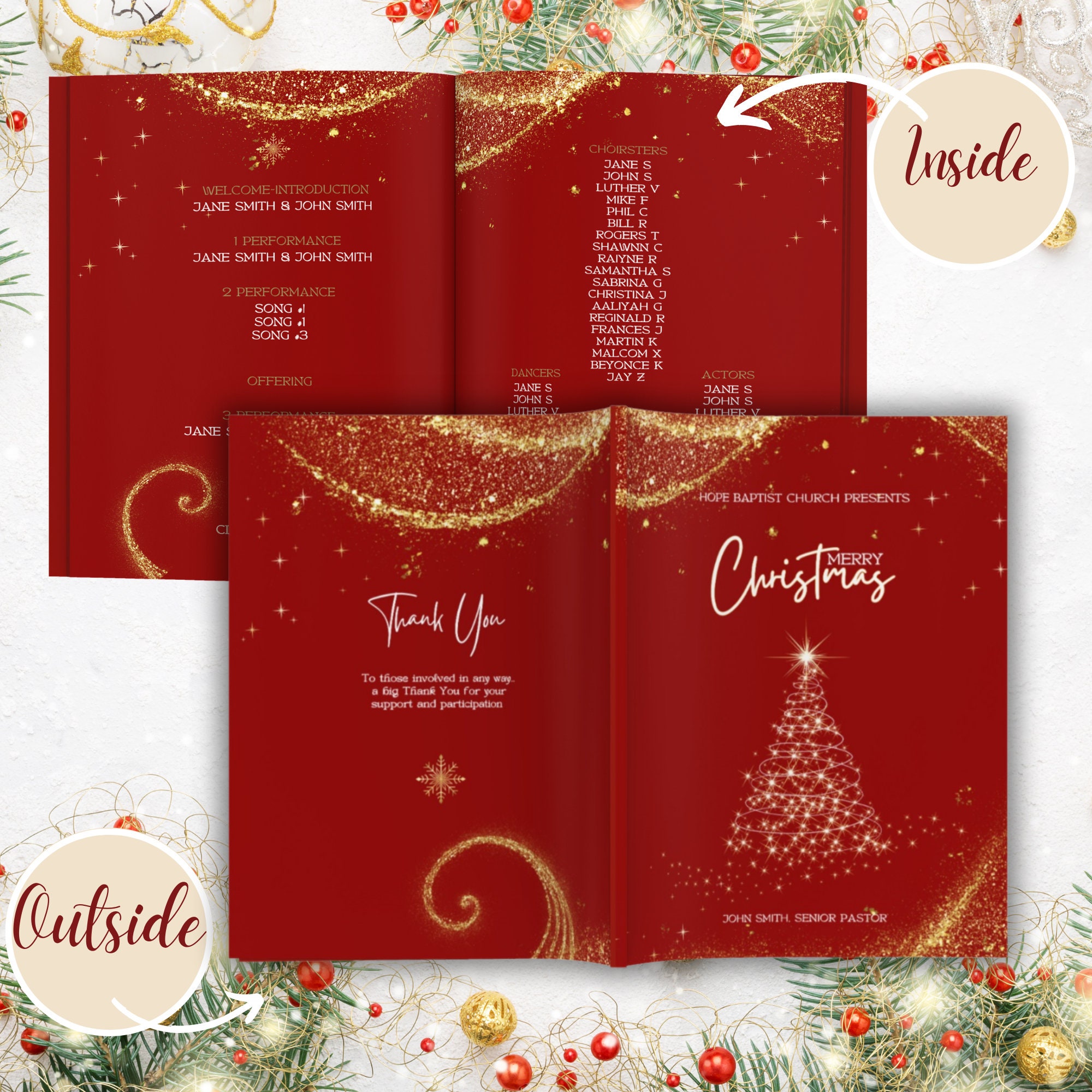 Christmas Musical Event Program Template | Christmas Play | Edit on ...