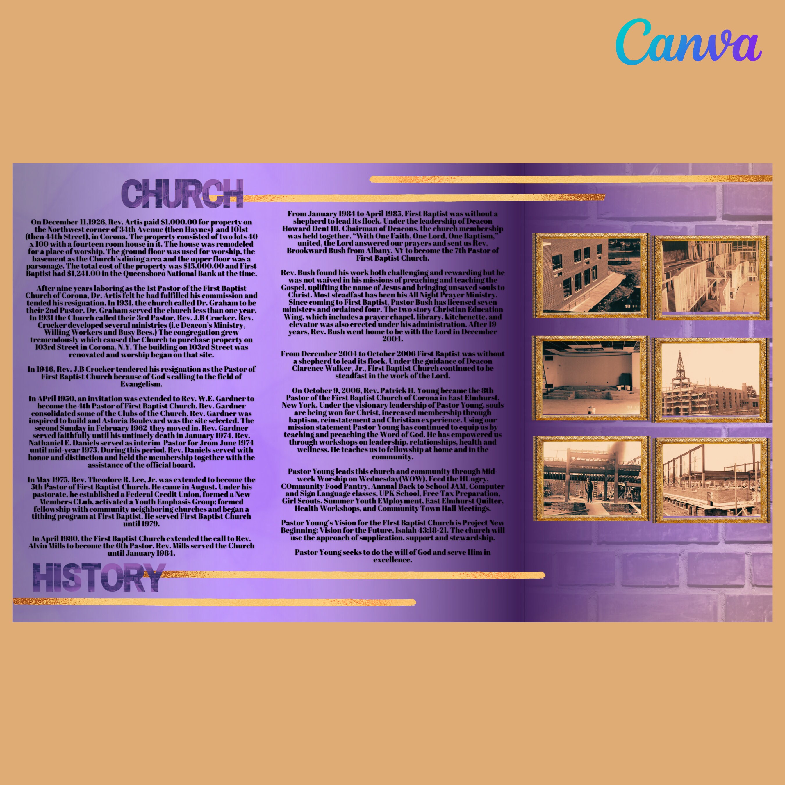 Church Anniversary Program Bulletin Template | 14 X 8.5 Brochure ...