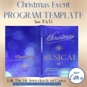Christmas Musical Event Program Template | Christmas Play | Edit on ...