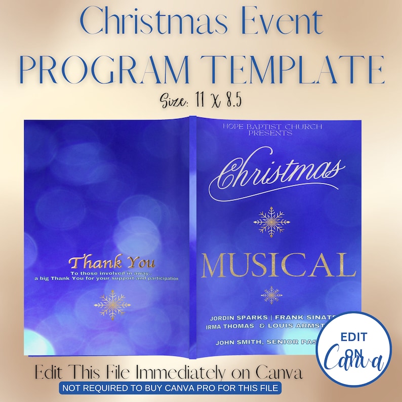 Christmas Musical Event Program Template | Christmas Play | Edit on ...