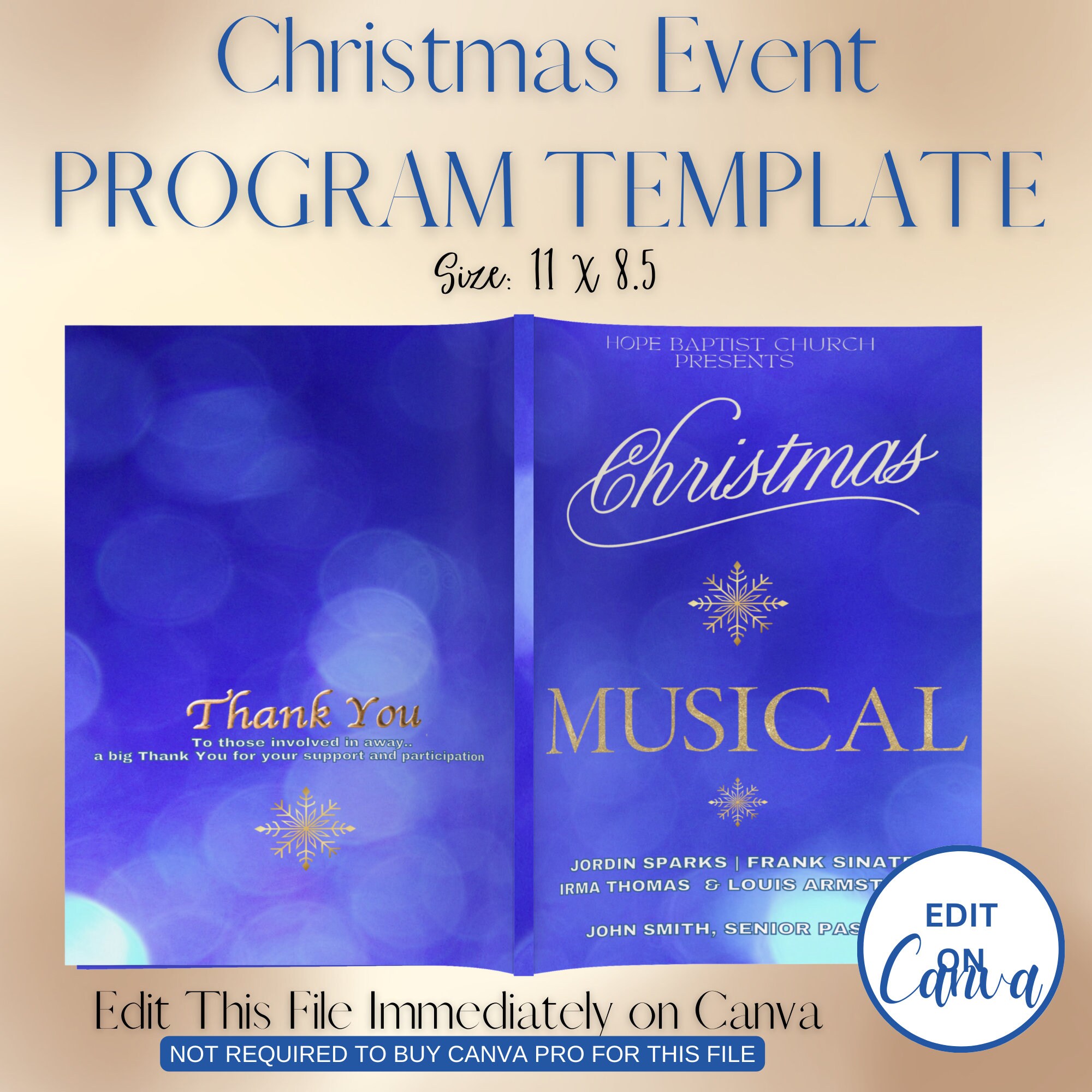 Christmas Musical Event Program Template | Christmas Play | Edit on ...