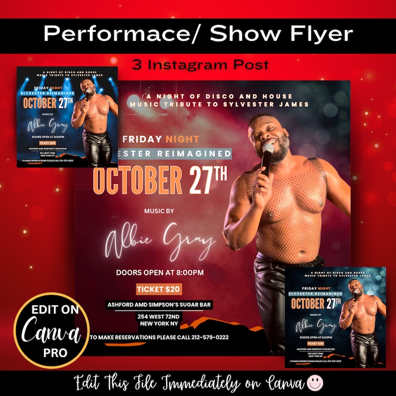 3 Music Concert Promotion Post | Show Entertainment Flyer | Festival ...