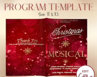 Christmas Musical Event Program Template Christmas Play Edit on CANVA ...
