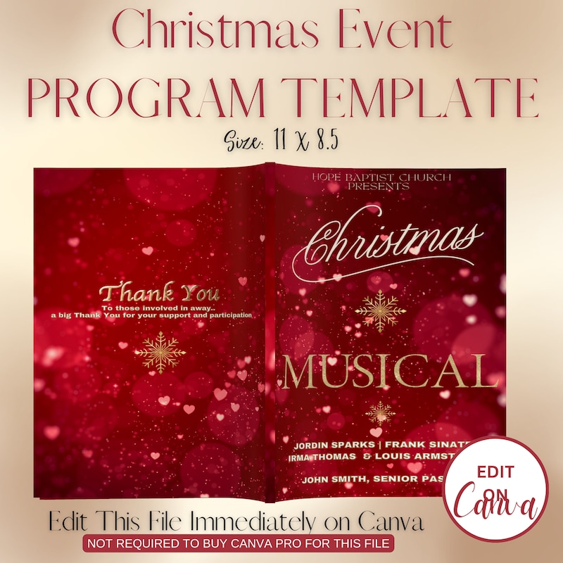 Gala Program Template - Etsy