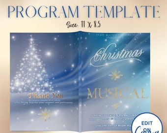 Christmas Musical Event Program Template | Christmas Play | Edit on ...