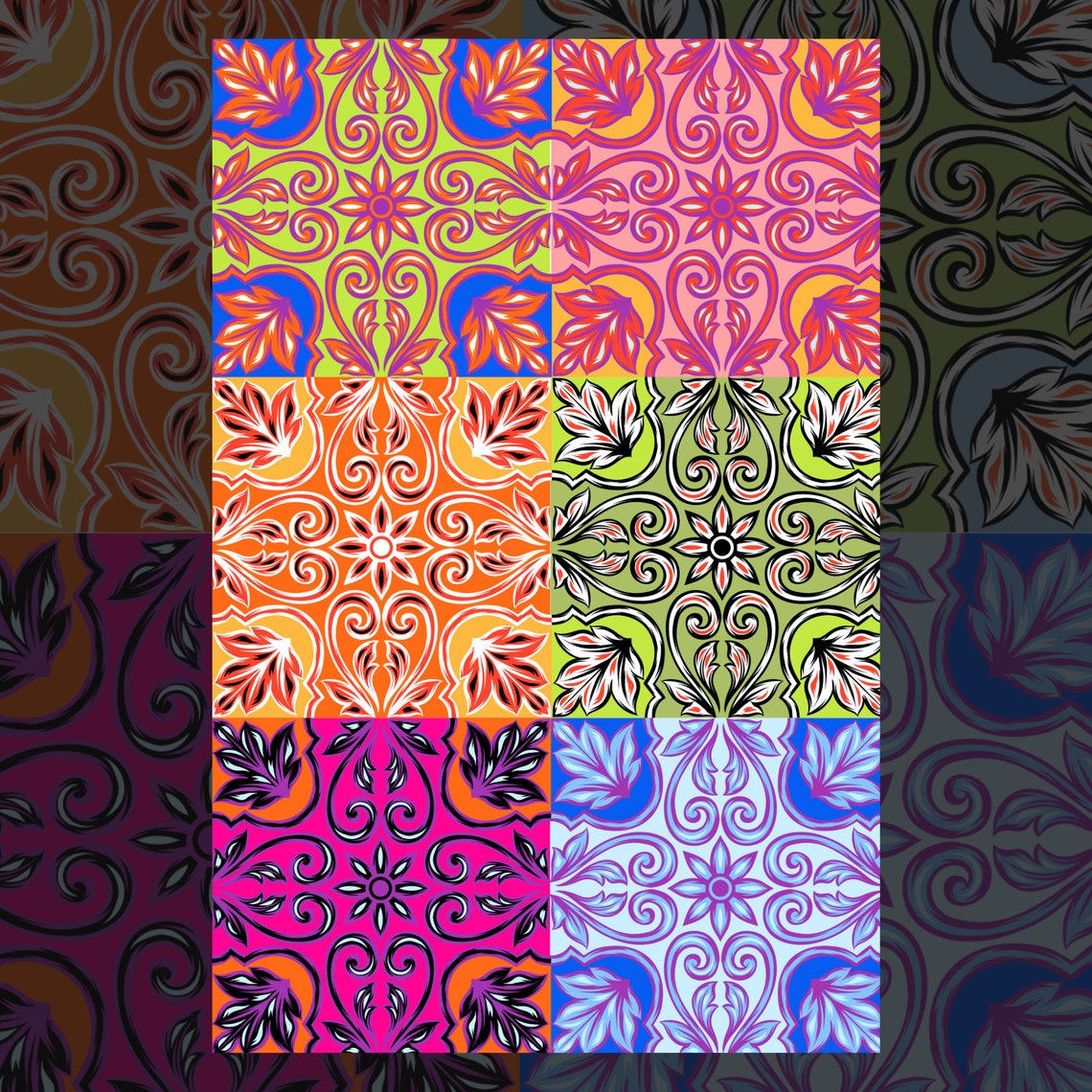 Printable Mosaic Moroccan Tiles Template | DIY Color Change in CANVA ...