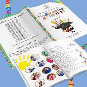 Kindergarten Graduation Program Template | 17 X 11 Tabloid | & 11 X 8.5 ...