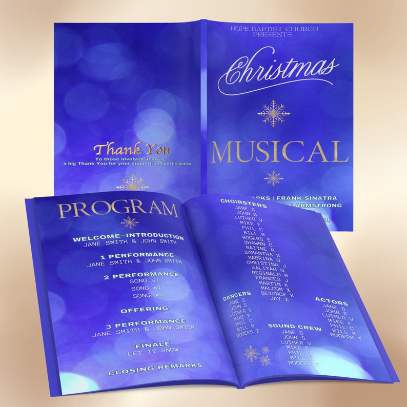 Christmas Musical Event Program Template | Christmas Play | Edit on ...