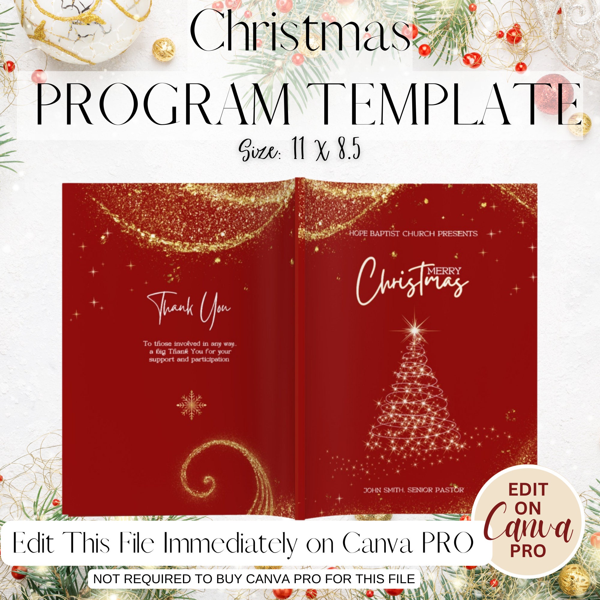 Christmas Musical Event Program Template | Christmas Play | Edit on ...