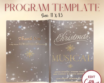 Christmas Musical Event Program Template | Christmas Play | Edit on ...