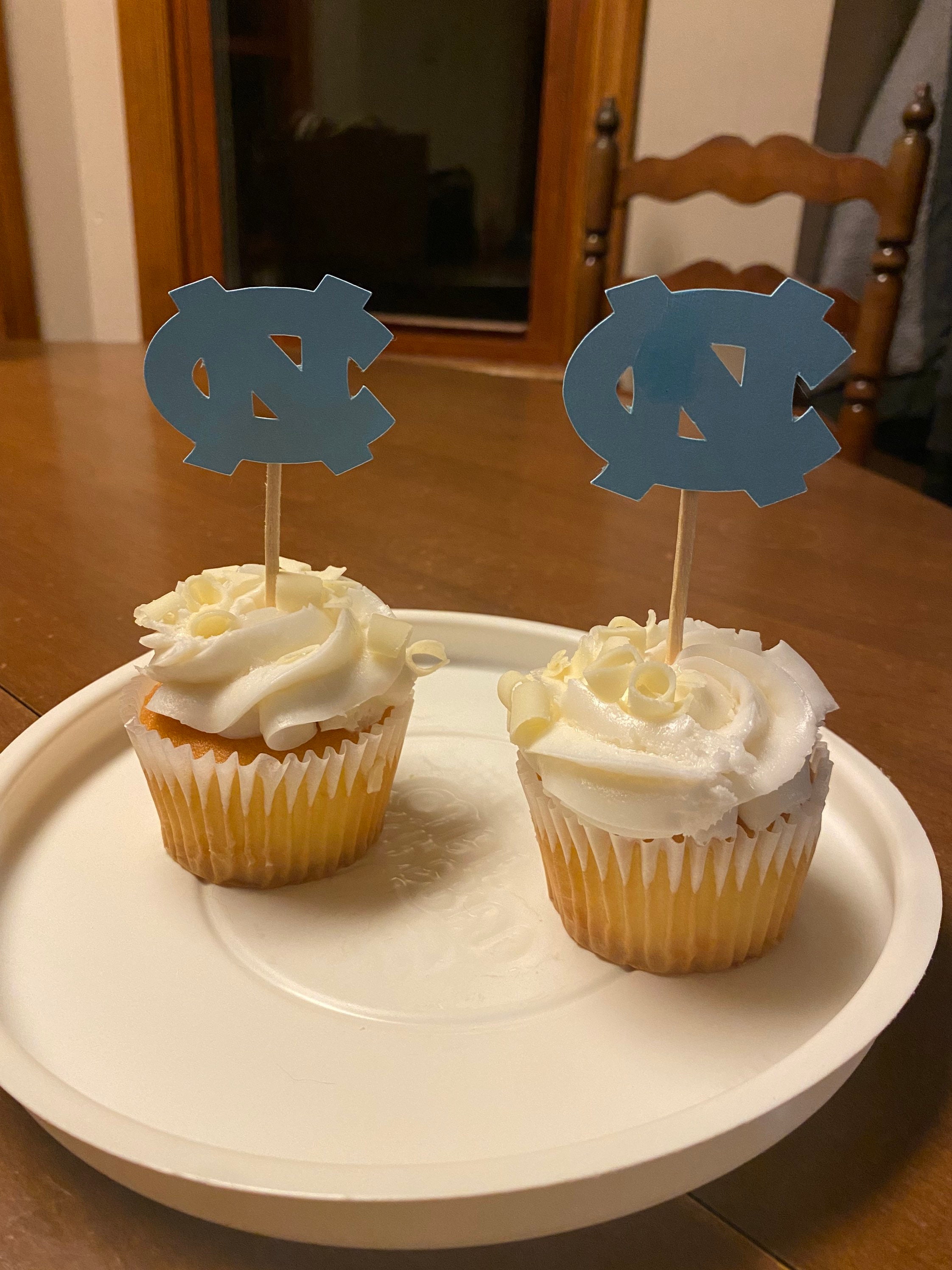 UNC North Carolina Cupcake Toppers - Etsy