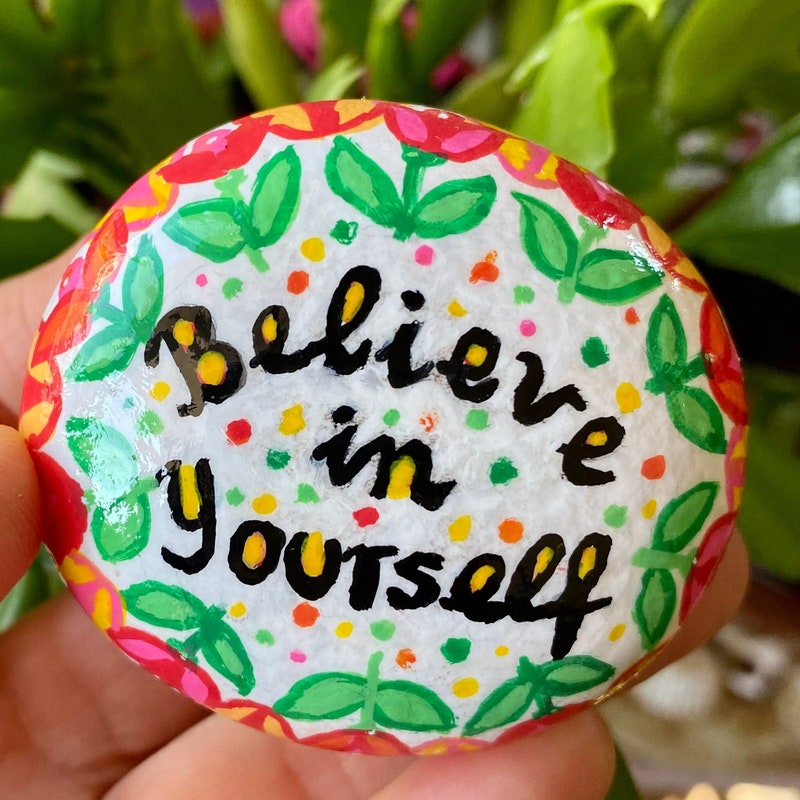Painted Rock Believe - Etsy