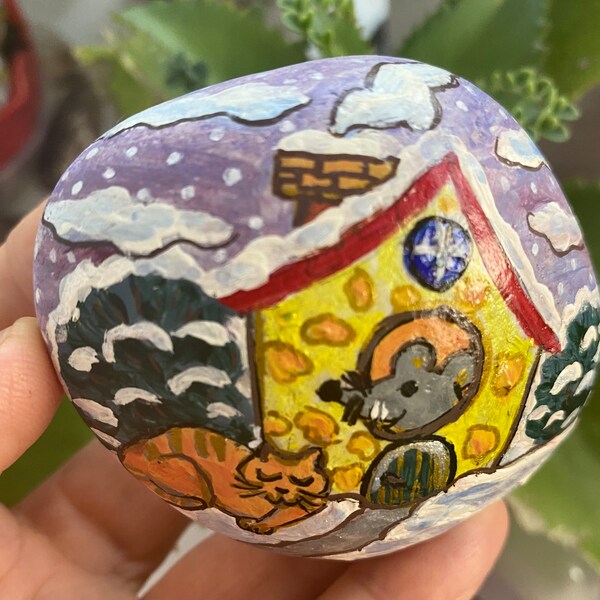 Mouse Rock Painted - Etsy