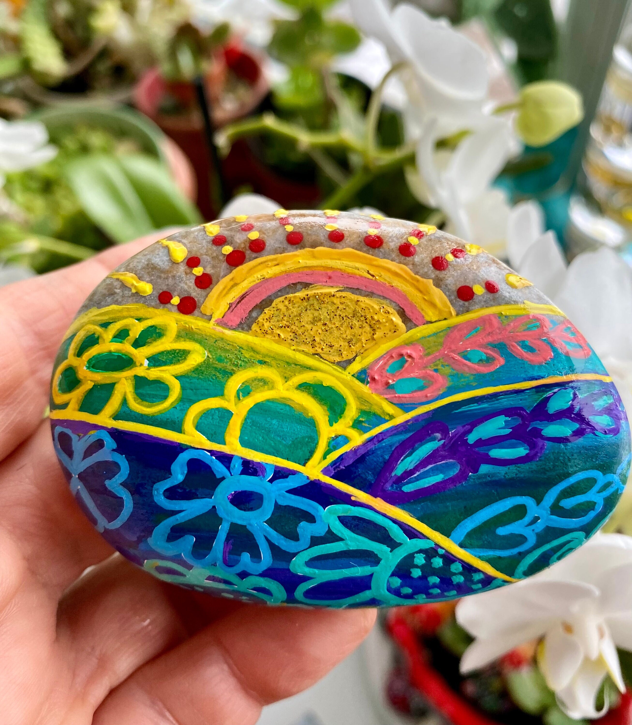 The Hills Are Alive Hand Painted Inspirational Stone,home Secor,small ...