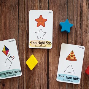 Bilingual (colors, Numbers, Shapes) Vietnamese English Cards ...