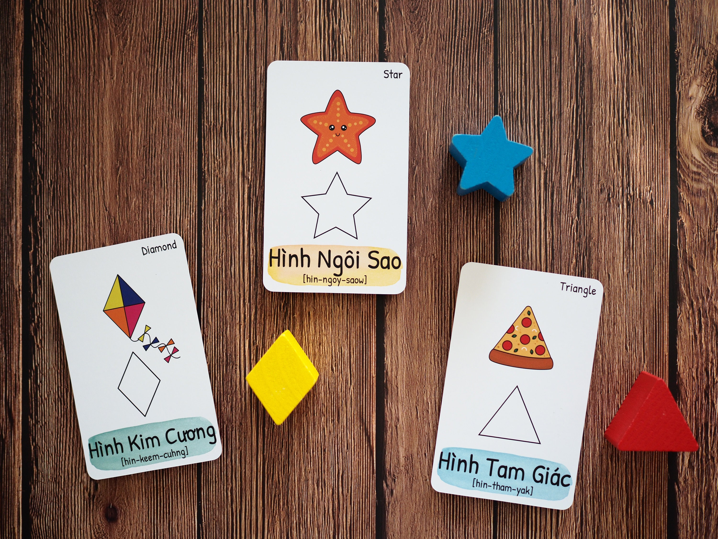 Bilingual (colors, Numbers, Shapes) Vietnamese English Cards ...