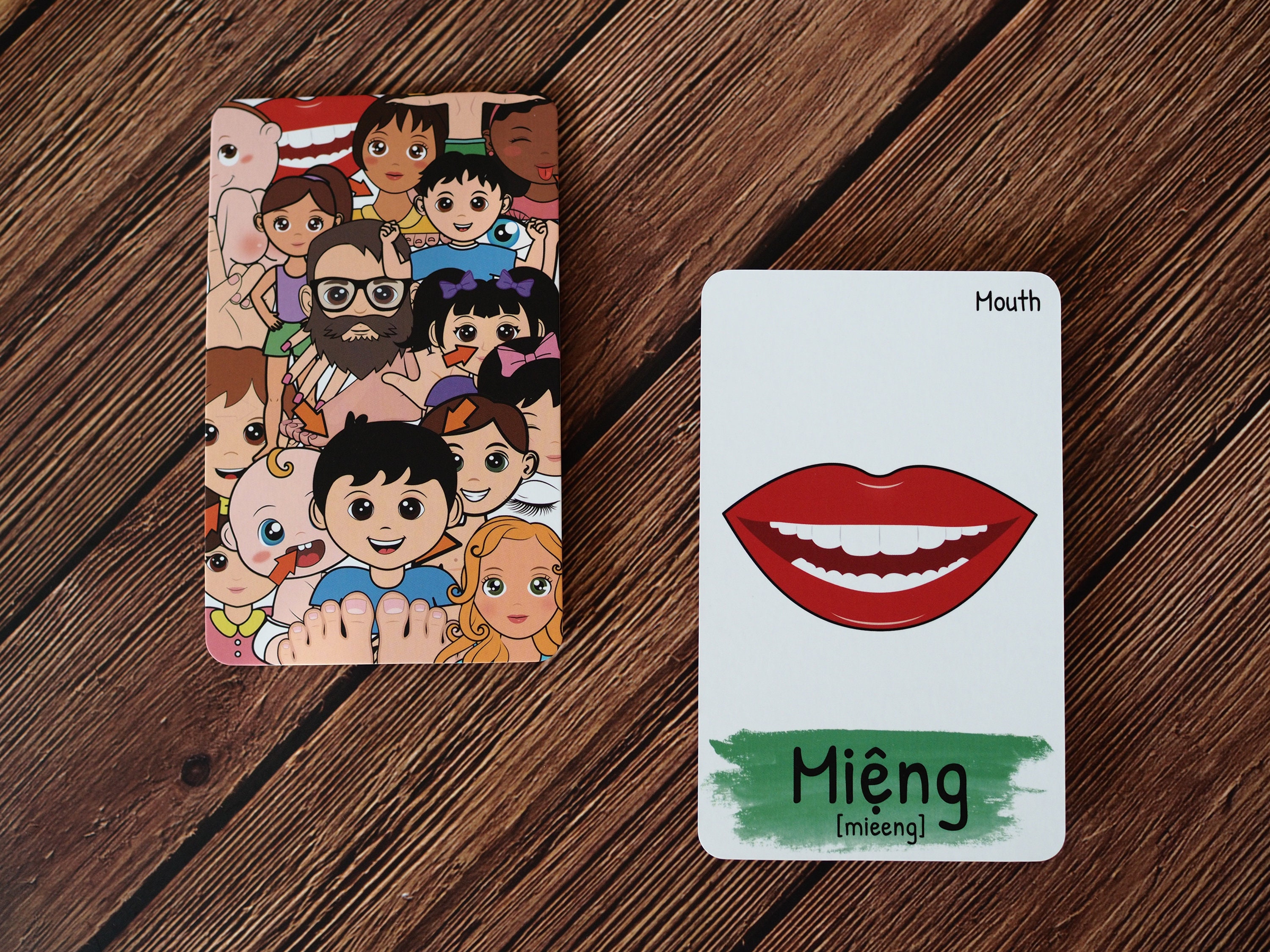 Bilingual (body Parts) Vietnamese English Cards, Flashcards, Bilingual ...