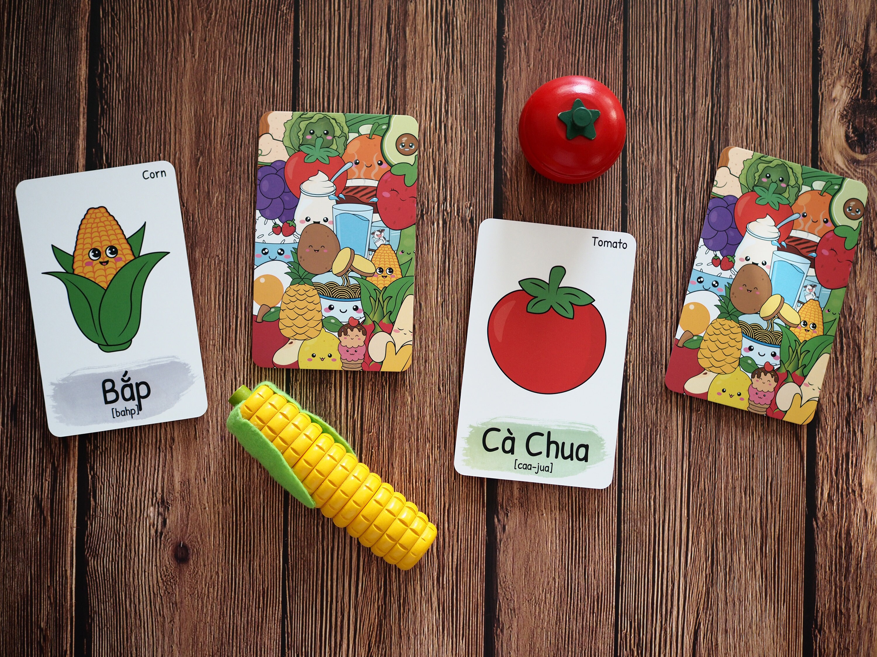 Bilingual food Vietnamese English Cards, Flashcards, Bilingual Cards ...