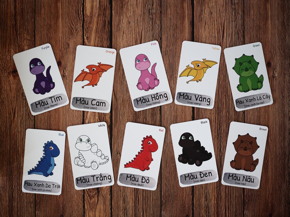 Bilingual (colors, Numbers, Shapes) Vietnamese English Cards ...