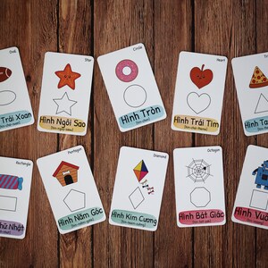 Bilingual (colors, Numbers, Shapes) Vietnamese English Cards ...