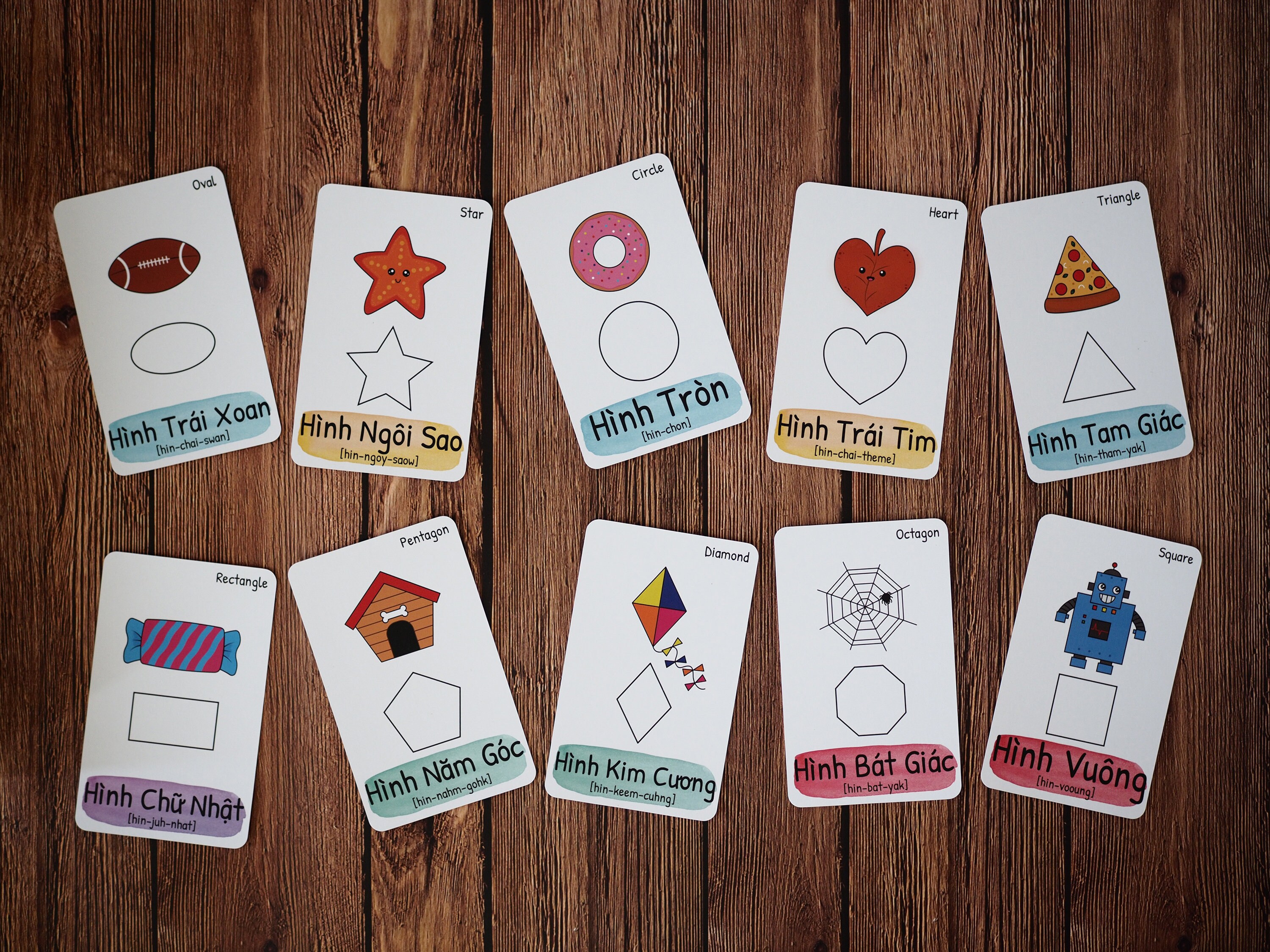 Bilingual (colors, Numbers, Shapes) Vietnamese English Cards ...