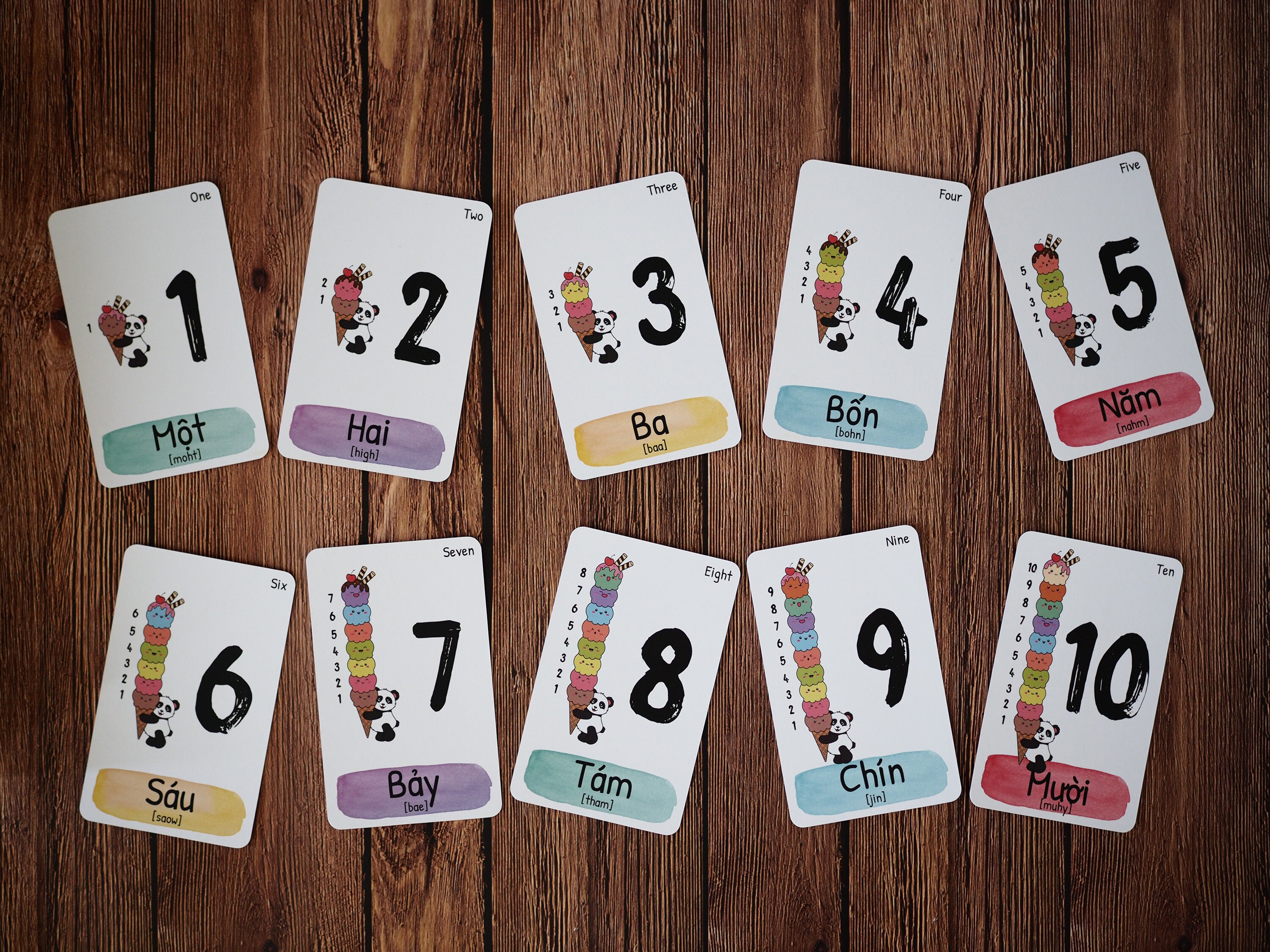 Bilingual (colors, Numbers, Shapes) Vietnamese English Cards ...