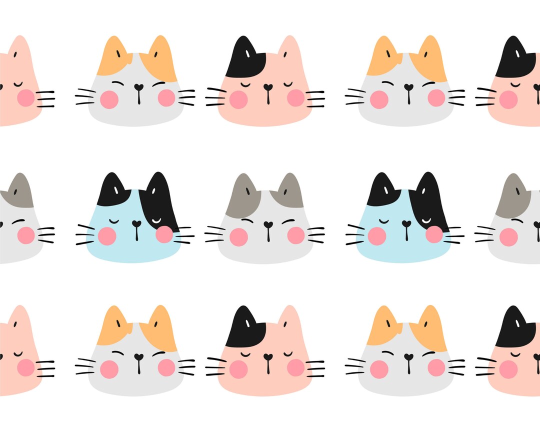 Cat Digital Paper, 8 Cat Patterns, Kitten Patterns, Instant Download ...