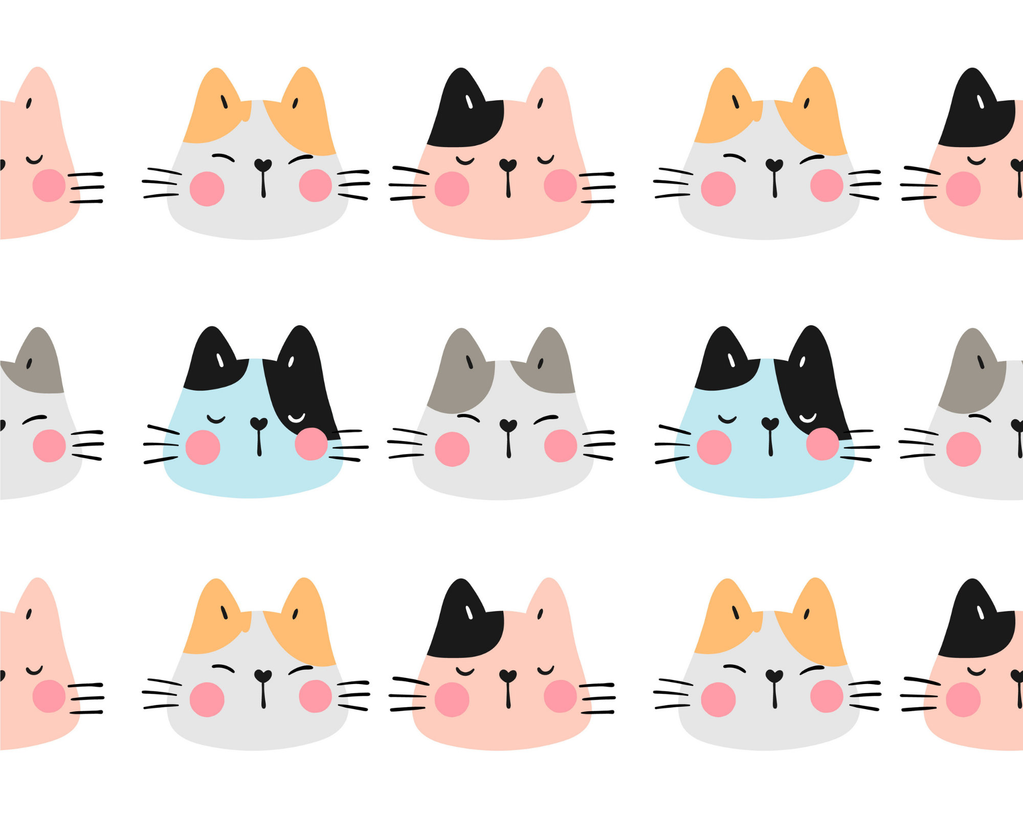 Cat Digital Paper 8 Cat Patterns Kitten Patterns Instant - Etsy