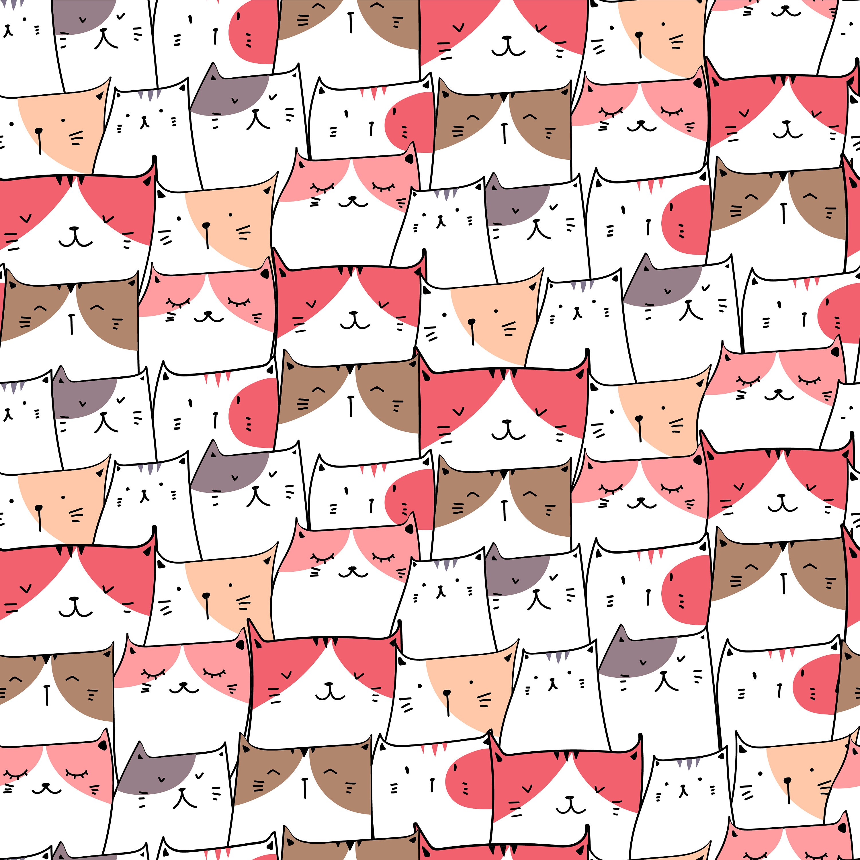Cat Digital Paper, 12 Cat Patterns, Kitten Patterns, Instant Download ...