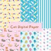 Cat Digital Paper, 8 Cat Patterns, Kitten Patterns, Instant Download ...