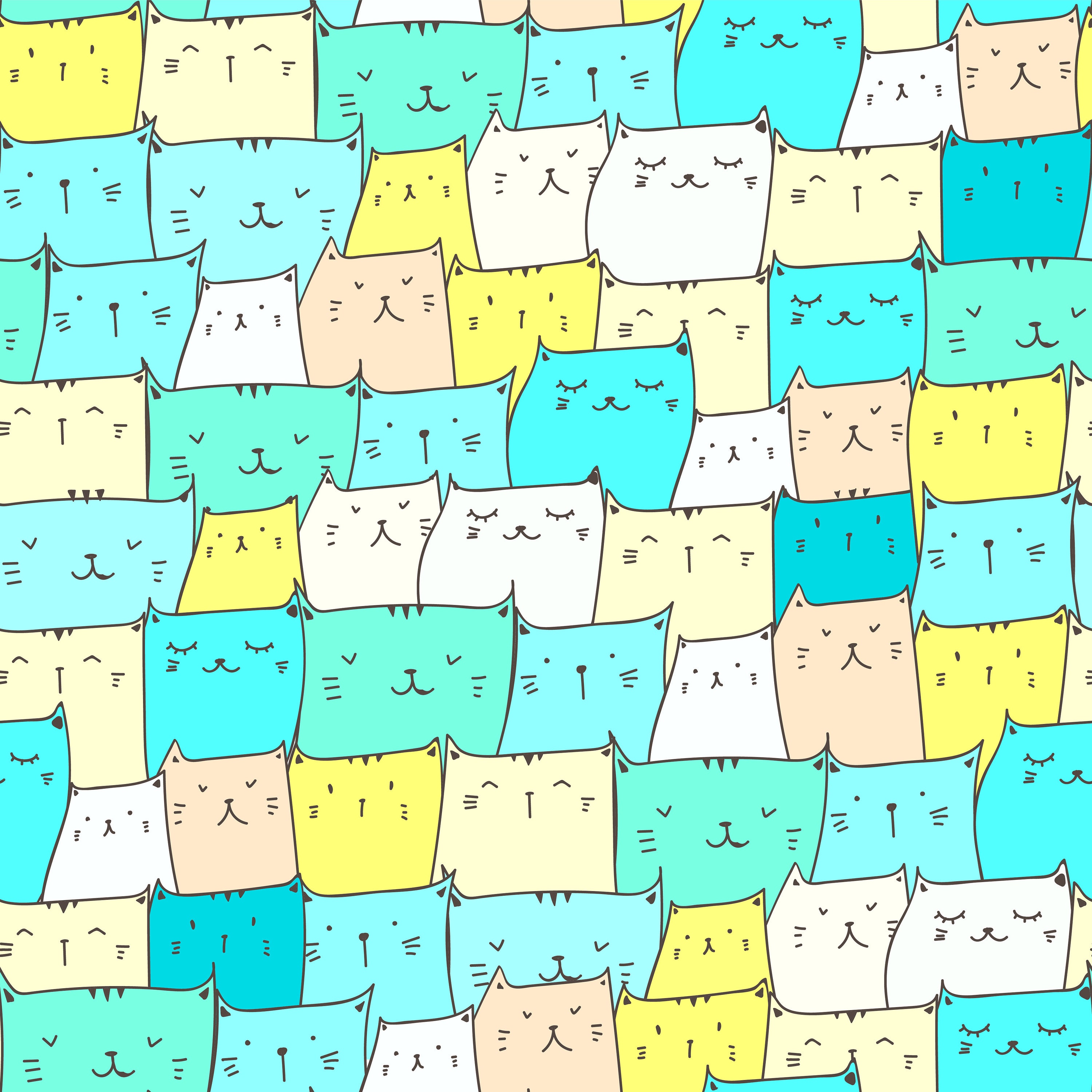 Cat Digital Paper, 12 Cat Patterns, Kitten Patterns, Instant Download ...