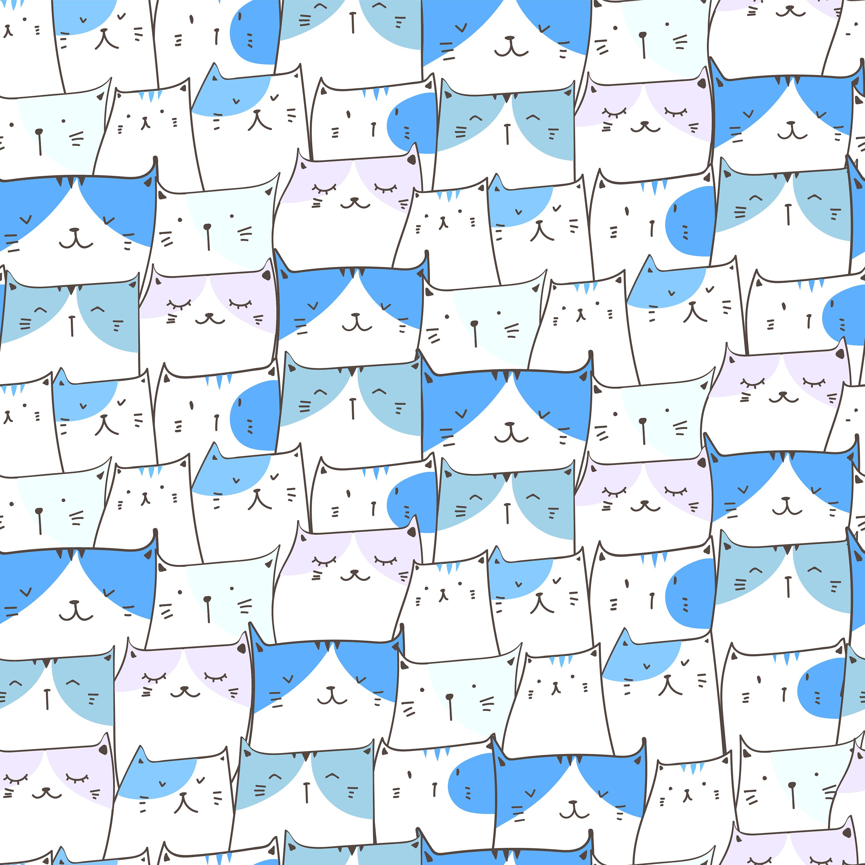 Cat Digital Paper 12 Cat Patterns Kitten Patterns Instant - Etsy