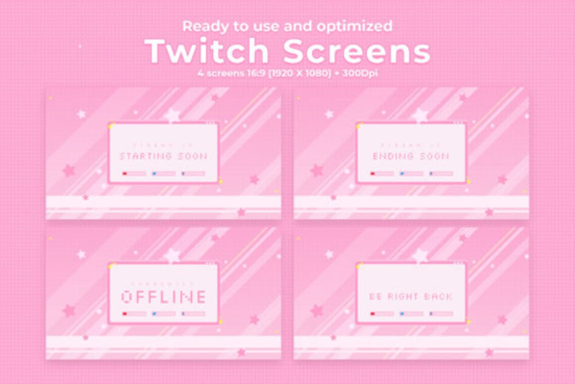 Twitch Cute Pink Pop up Box Window Panels / Badges / Streamer / Sparkle ...