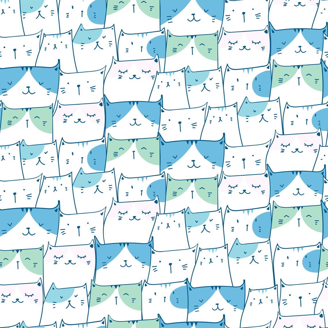 Cat Digital Paper 12 Cat Patterns Kitten Patterns Instant - Etsy