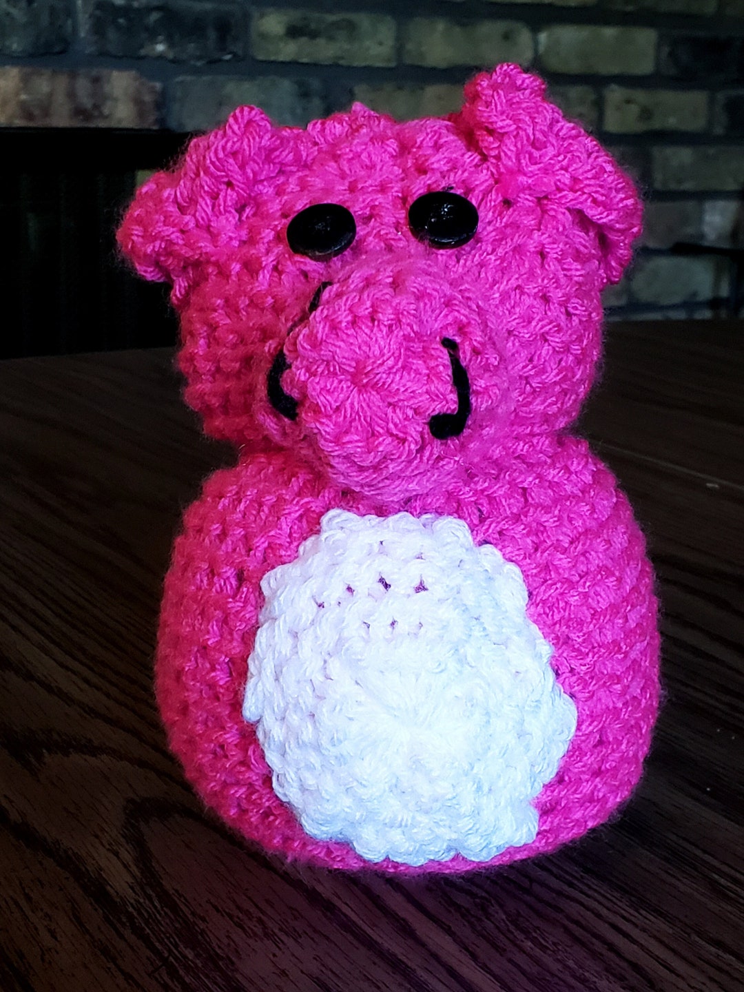 Cute Mini Pig Plushie 8 by 5 Inch Stuffed Animal Crochet Art Knitting ...