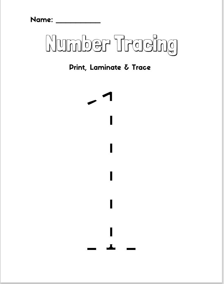 Number Tracing - Etsy