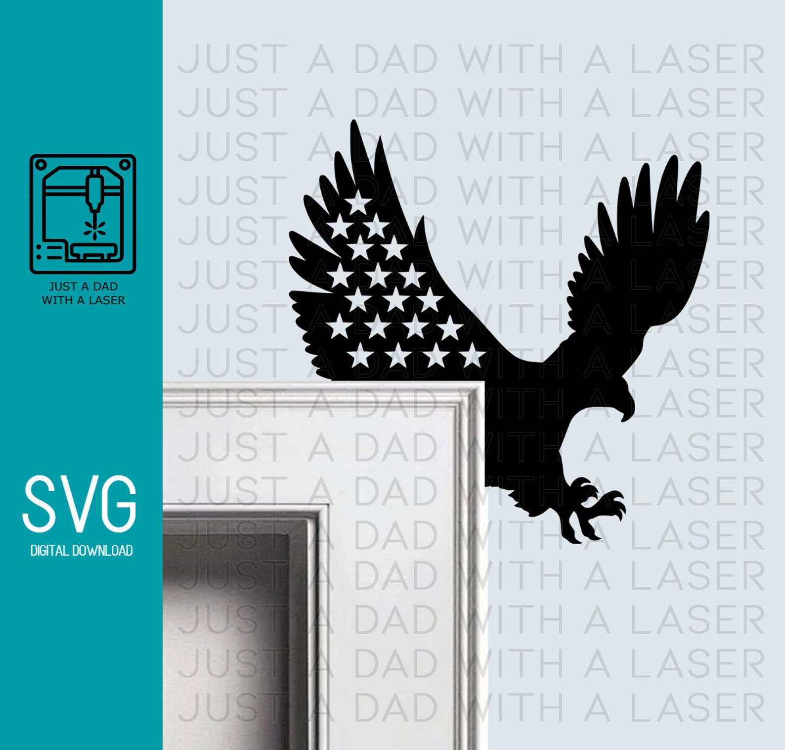 4th of July American Eagle Door Frame Corner Trim Topper - SVG Digital ...