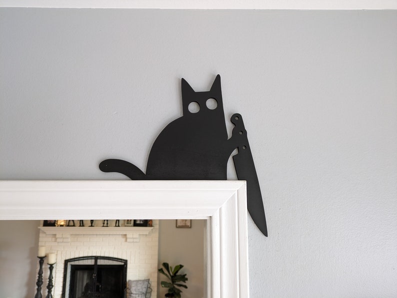 Halloween Cat Knife Murder Door Frame Corner Trim Topper - SVG Digital ...
