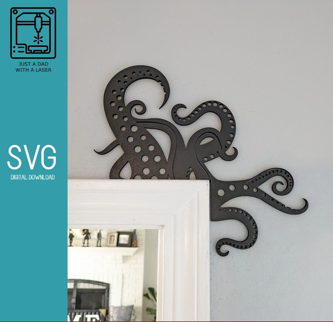 Halloween Octopus Tentacle Door Frame Corner Trim Topper - SVG Digital ...