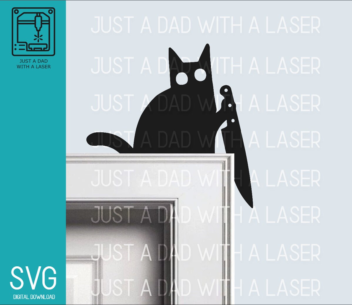 Halloween Cat Knife Murder Door Frame Corner Trim Topper SVG - Etsy