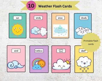 WEATHER FLASH CARDS Nomenclature Flashcards Editable Pdf - Etsy