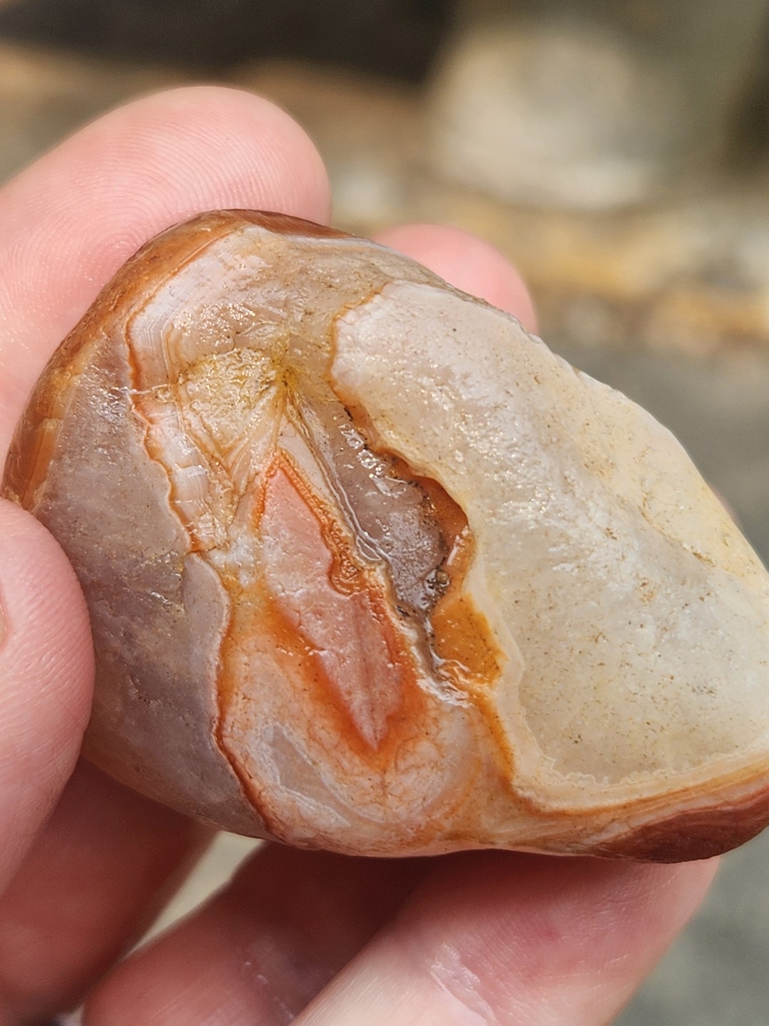 Lake Superior Agate Floater 3.1 Oz. Rough Gemstone From Minnesota - Etsy