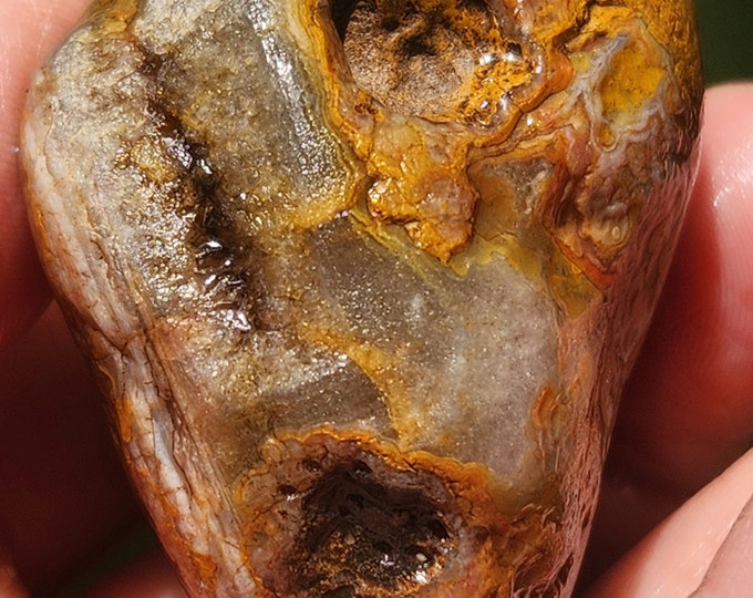 AMAZING Find! Water Level Amethyst and Limonite Full Nodule With Peel ...